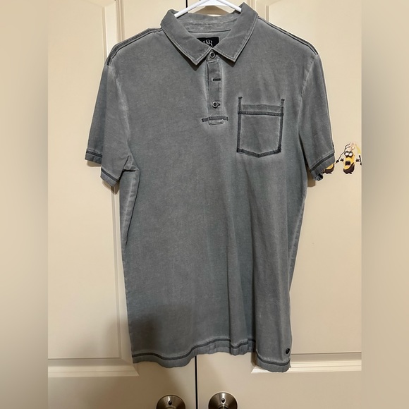 Rock & Republic | Shirts | Mens Rock Republic Gray Distressed Polo Shirt Size M | Poshmark